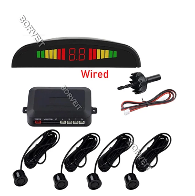 PARKING SENSOR 4 Sensors Reverse Backup Car Parking Radar Monitor ...