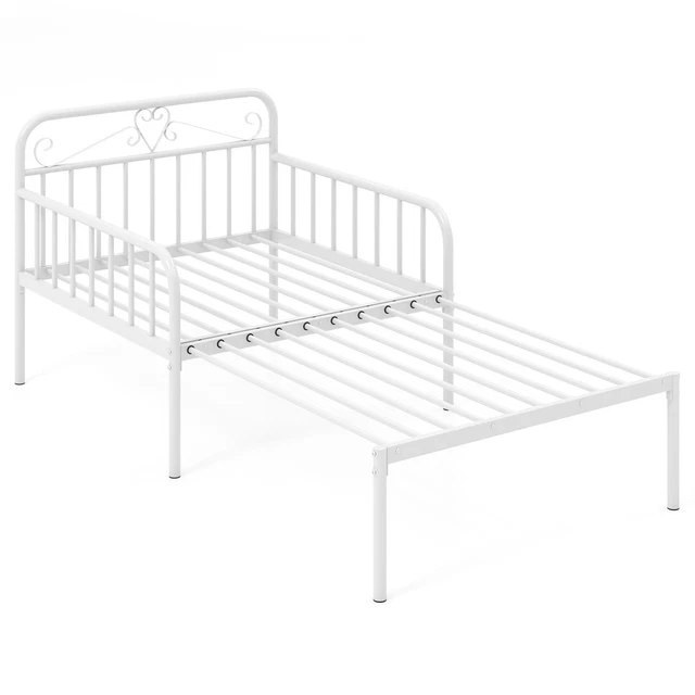 SINGLE BED FRAME 3FT Extendable Metal Daybed Guest Sofa Bed White £79. ...