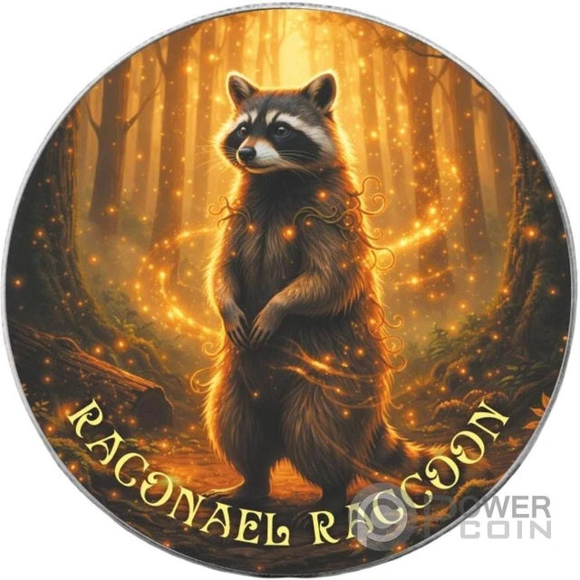 RACONAEL RACCOON FOREST Totems III 1 Oz Moneta Argento 1 $ USA 2026 EUR ...