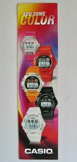 VINTAGE CASIO ILLUMINATOR Watch Color Retail Display Sign Watches ...