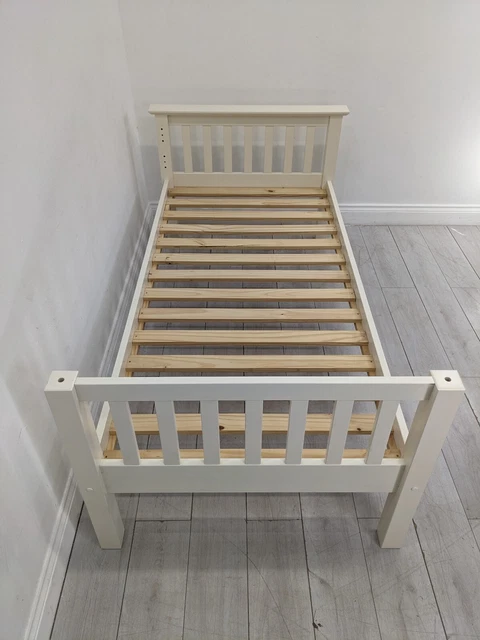 SINGLE BED FRAME White Pine Julian Bowen Bannister Headboard FREE ...