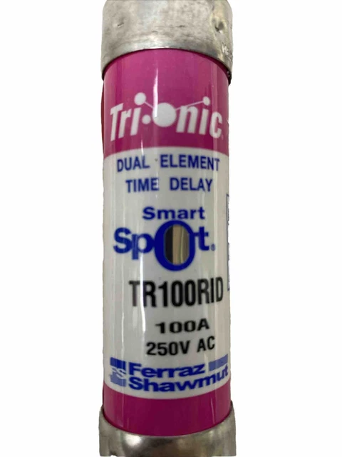 LOT OF 4- Ferraz Shawmut TR100R 100A 250V Dual Element Time Delay Fuse ...