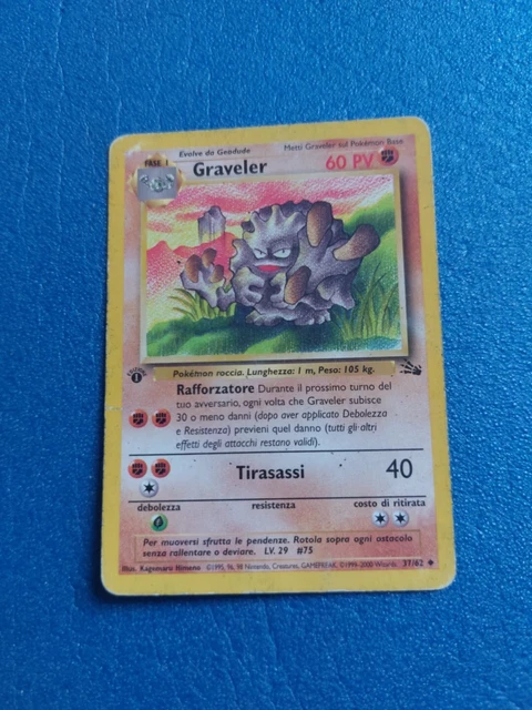 CARTE CARD POKÉMON pokemon Gravaler gravalanch 37 62 Edizione 1 🇮🇹 EUR ...