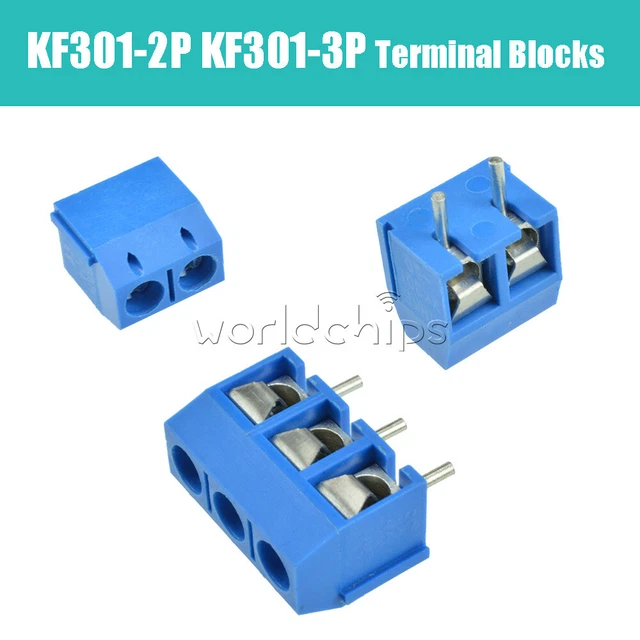 10/50PCS KF301-2P KF301-3P 5.08mm Pitch Panel Screw Block PCB Terminal ...