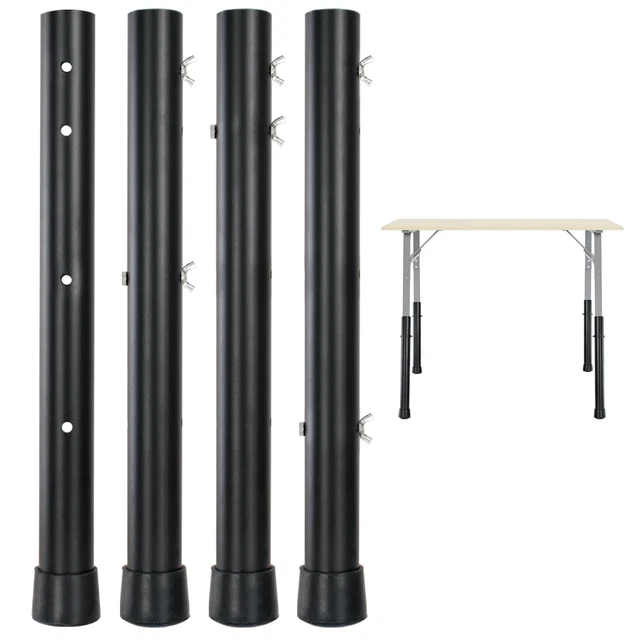 4 PACKS TABLE Leg Extenders, Adjustable Table Leg Risers, Black Heavy ...