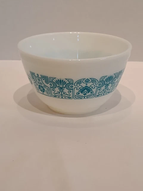 RARE HTF VINTAGE Pyrex Horizon Blue Mixing Bowl #401 White Blue 1 1/2 ...