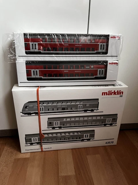 MÄRKLIN H0 43570 Doppelstockwagen Set DB Regio AC + 2x 43571 OVP EUR ...