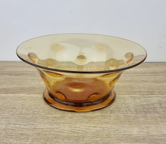 THOMAS WEBB AMBER Glass Bowl Bullseye Pattern Art Deco Vintage.. £19.44 ...