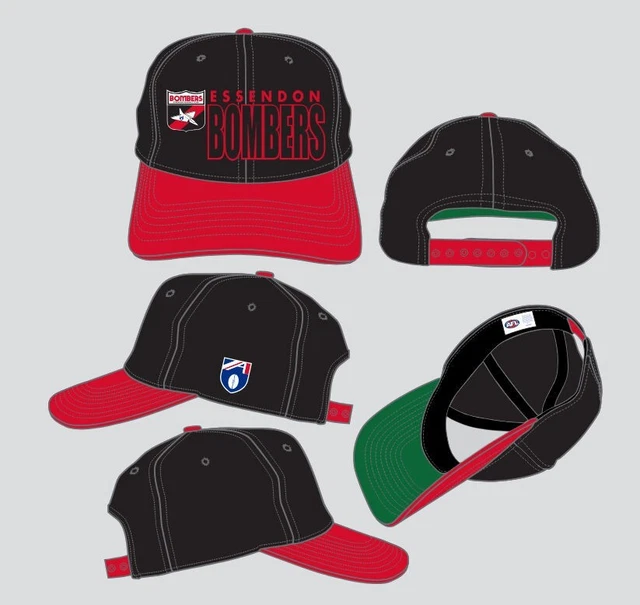 ESSENDON BOMBERS AFL AFCOL0256 Adults 90s Retro Throwback Cap One Size ...