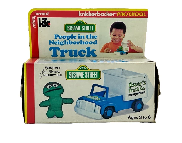 OSCAR'S TRASH TRUCK Sesame Street Ctw Ktc Knickerbocker Toy '76 Muppet ...