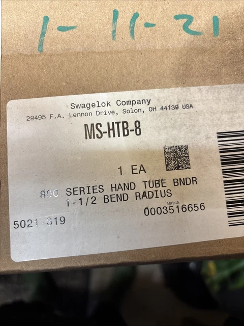 SWAGELOK MS-HTB-8 Pipe Bender 1/2 Inch £291.90 - PicClick UK