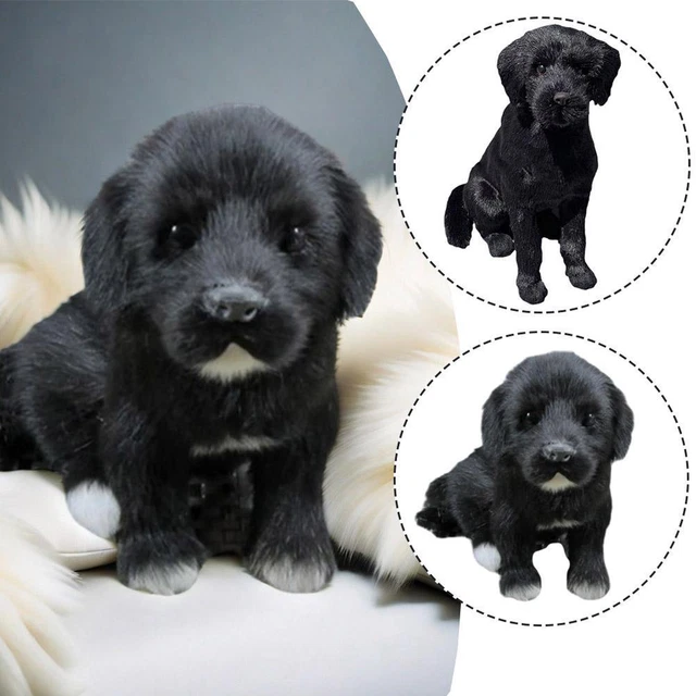 REALISTIC BLACK LABRADOR Dog Puppy Plush Simulation Animal Model Doll ...