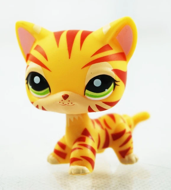 LITTLEST PET SHOP LPS #1451 Girl Toy Rare Orange Tiger Cat Green Eyes ...