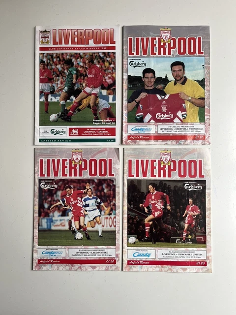 LIVERPOOL FC FOOTBALL Programmes Bundle X4 Anfield Review 1992 93 And ...