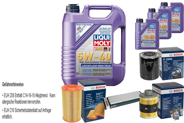 BOSCH INSPECTION SET 8L d'alcool Moly Bon fonctionnement High Tech 5W ...