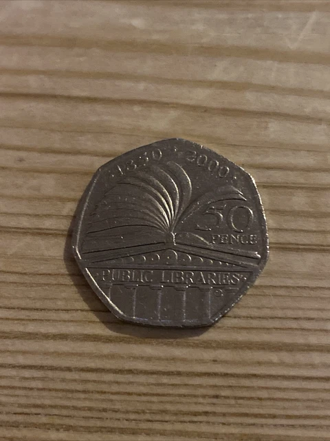 50P COIN (2000) Public Libraries Act-1850 {RARE} circulated condition £ ...