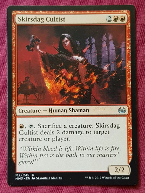MAGIC THE GATHERING MODERN MASTERS 2017 MM3 SKIRSDAG CULTIST red card ...