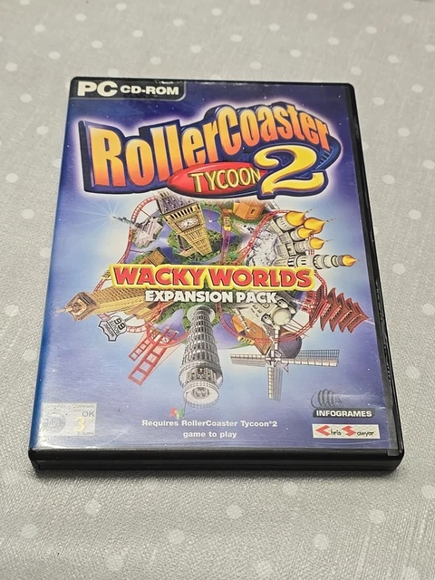 ROLLERCOASTER TYCOON 2 - WACKY WORLDS Add-On Expansion Pack Pc Cd Rom ...