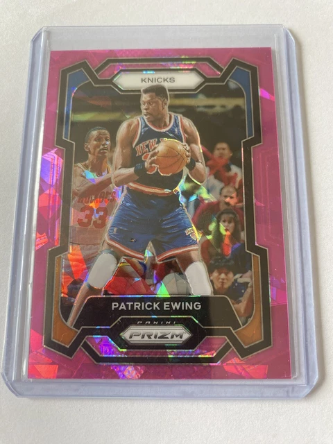PATRICK EWING NEW York Knicks Pallacanestro rosa incrinato ghiaccio 23/ ...