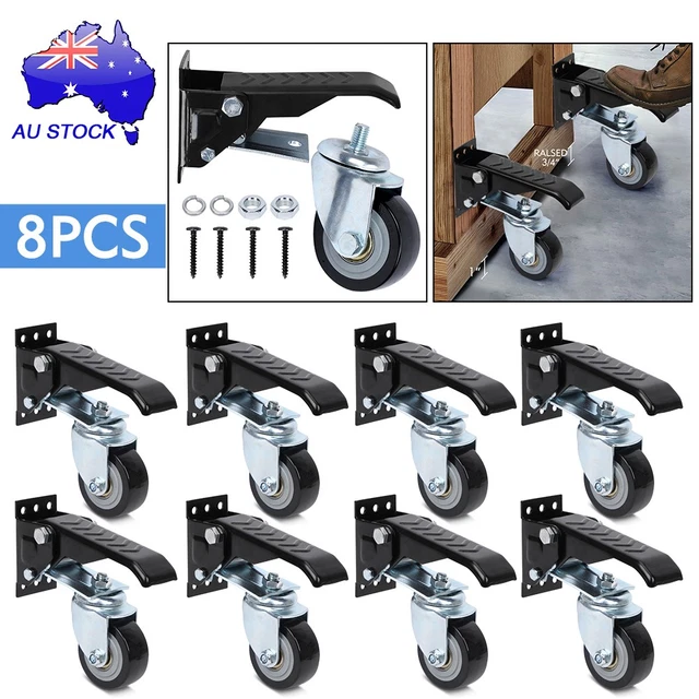 AU 4/8PCS HEAVY Duty Workbench Caster Wheels Trolley Furniture Caster ...