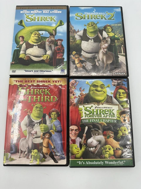SHREK MOVIES DVD Collection 1, 2, 3, Shrek the Third Lot of 4 Full ...