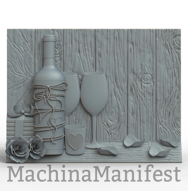 3d Model Stl File For Cnc Router Laser And 3d Printer 2696 Wine £2 64