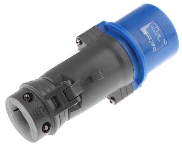 LEGRAND HYPRA INDUSTRIAL POWER PLUG 32A 230V 2P+E IP44 Cable Mount BLUE ...