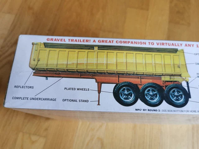 GRAVEL TRAILER ANHÄNGER 1:25 MPC Model Kit Bausatz MPC823 Super Long 12 ...
