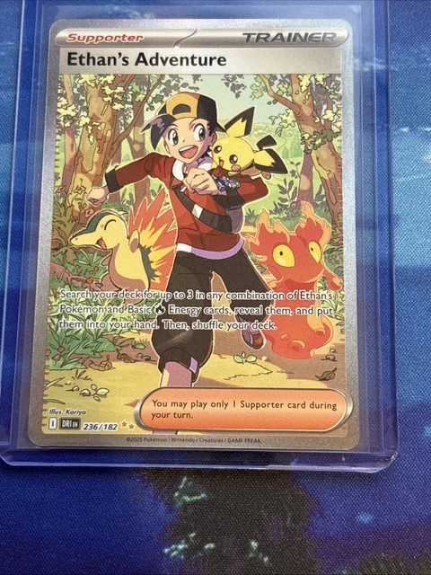 POKÉMON TCG-ETHAN'S ADVENTURE 236/182 Destined Rivals SIR NM £52.68 ...