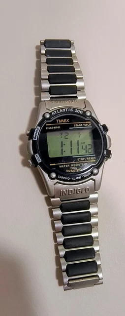 TIMEX ATLANTIS 100 vintage,Night Mode Alarm, Chronograph men Vintage ...