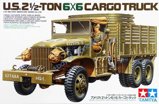 TAMIYA 35218 1/35 Military Model Kit WWII U.S CCKW 2.5 Ton 6x6 Cargo ...