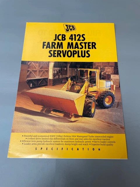 JCB 412S FARM Master Wheeled Loader Brochure £3.99 - PicClick UK