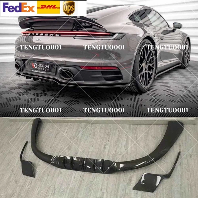 CARBON FIBER REAR Diffuser Bumper Lip For Porsche Carrera 911 992 2020 ...