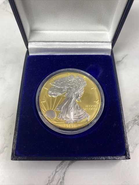 2020 $1 AMERICAN Silver Eagle 1oz Pure with 24k Gold Plate Special ...