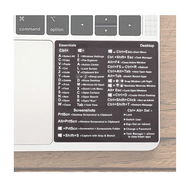 WINDOWS PC REFERENCE Keyboard Shortcut Sticker Adhesive for PC Laptop ... WINDOWS PC REFERENCE Keyboard Shortcut Sticker Adhesive for PC Laptop ...