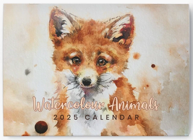 2025 CALENDAR WATERCOLOUR Animals Wall Monthly Planner Family Home ...