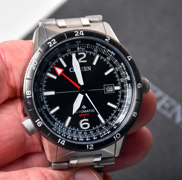 MONTRE POUR HOMME Citizen Promaster Air automatique GMT cadran noir ...