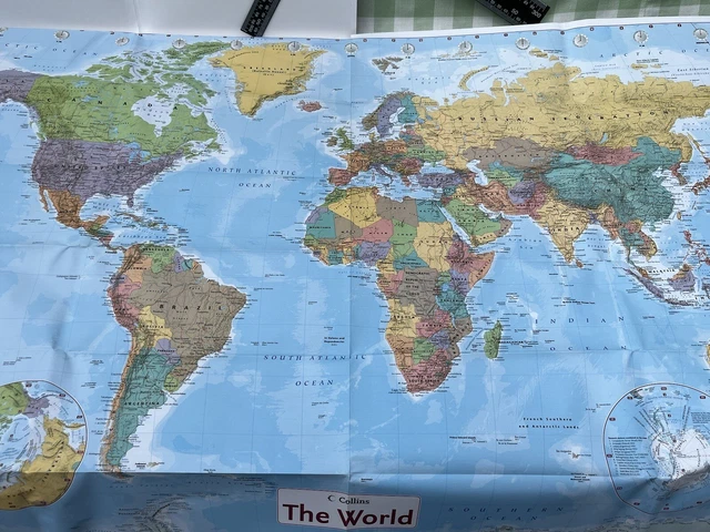PRE-OWNED MAP - Collins World Political Map - 1:30,000,000 - c2005 £4. ...