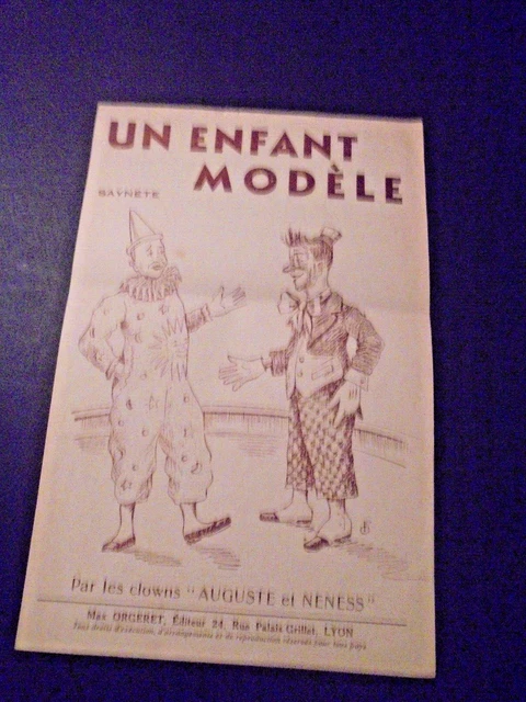 CAHIER UN ENFANT MODÈLE Saynète de Clowns cirque circus circo livre EUR ...