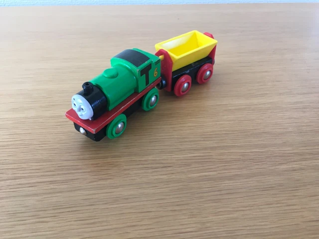 GENUINE WOODEN BRIO Thomas The Tank Engine Train Percy no 6 and Truck £ ...