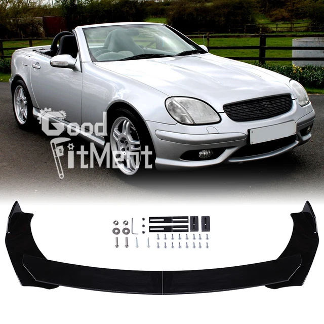 FRONT BUMPER CHIN Lip Splitter Spoiler Diffuser Black For Mercedes Benz ...