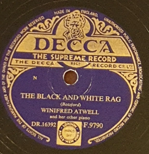 WINIFRED ATWEL - Black & White Rag/Cross Hands Boogie [78rpm] F9790 ...