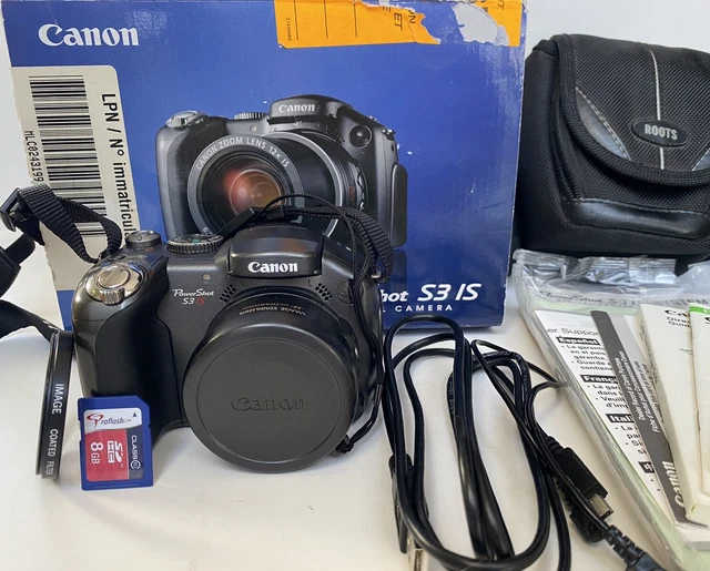 CANON POWERSHOT S3 IS Digital Camera - MIB /Box,Case, 8GB SD Card ...