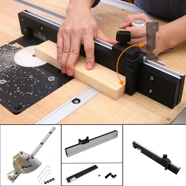 450MM MITER GAUGE Assembly with Aluminum Box Joint Jig Woodworking Tool ...