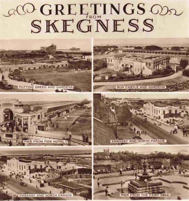 SKEGNESS MULTIVIEW LINCOLNSHIRE - 1954 Real Photo Postcard T28 £2.95 ...