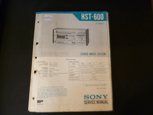 ORIGINAL SERVICE MANUAL Schaltplan Sony TC-RX70 RX70ES EUR 12,50 - PicClick DE