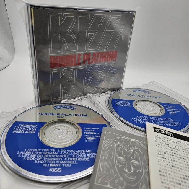 KISS DOUBLE PLATINUM JAPAN 1st Press CD P58C-20020~21 Burrnin ...