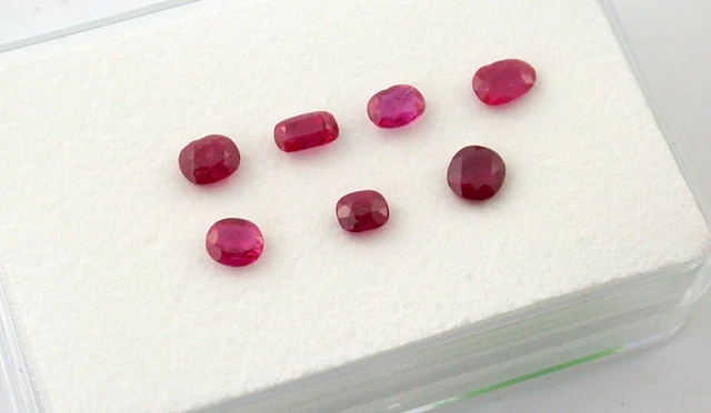 7X RUBIN RUBY natural natürlich zus. total 3,47 Karat carat ECHT ...