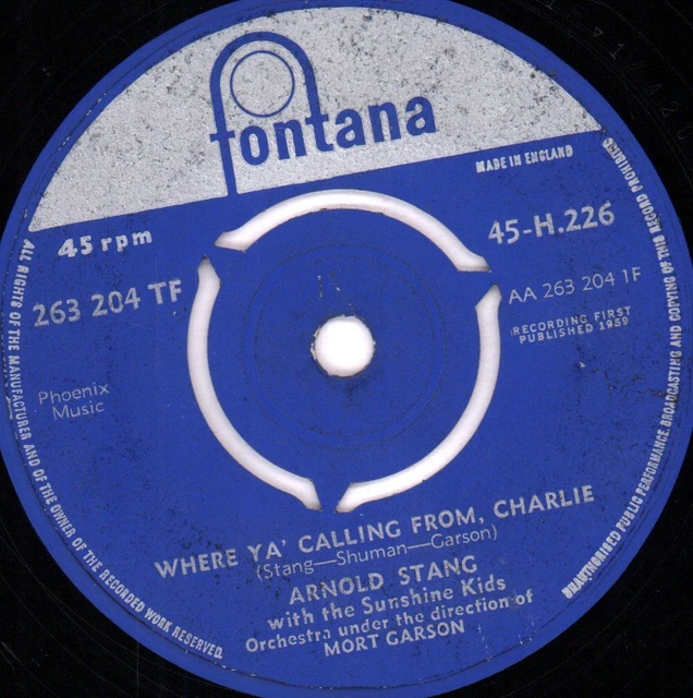 ARNOLD STANG WITH the Sunshine Kids Orchestra Where Ya' Calling From ...