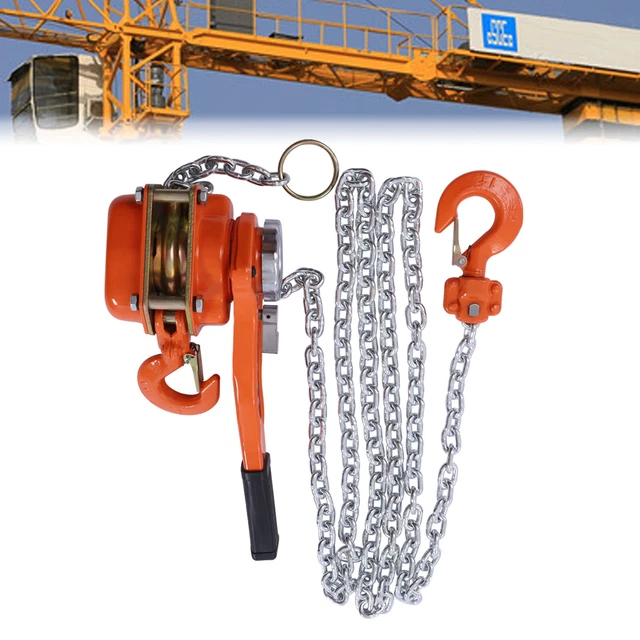 3/4 TON MINI Lever Block Chain Hoist Manual Come Along Puller Hook Lift ...